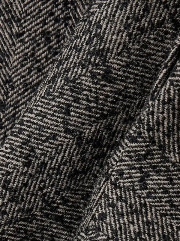 Chloé Double-breasted Herringbone Wool-blend Blazer - Gray