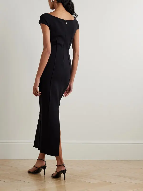 JOSEPH Foin Stretch-knit Midi Dress - Black