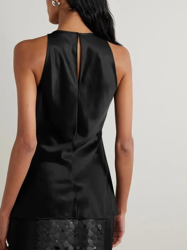 JOSEPH Ritz Satin Tank - Black