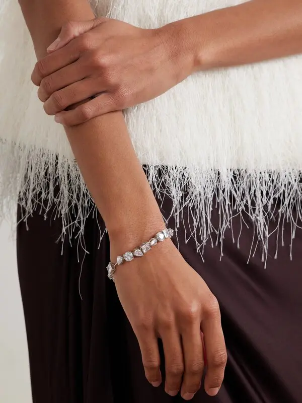 Completedworks Delicate Rhodium-plated Cubic Zirconia Bracelet