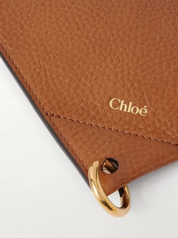 Chloé Embellished Textured-leather Pouch