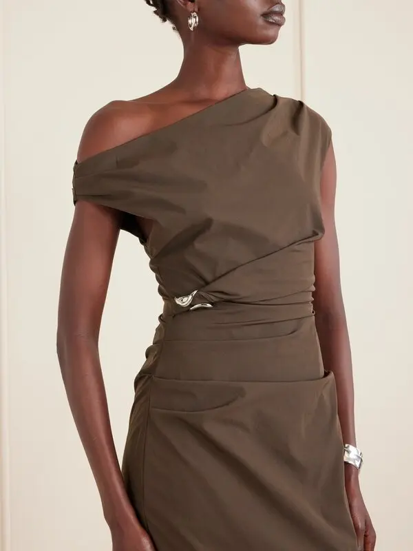 SIR. Sol Gathered Embellished Shell Midi Dress