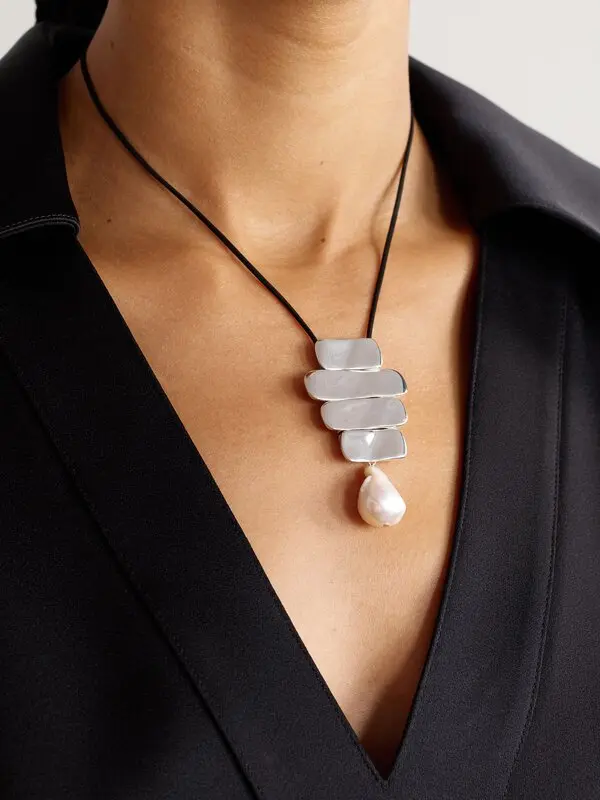 Agmes Baroque Ilona Sterling And Pearl Necklace