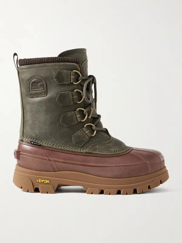 Sorel Barbour X Caribou Horizon™ Leather And Gore-tex Lace-up Boots - Green