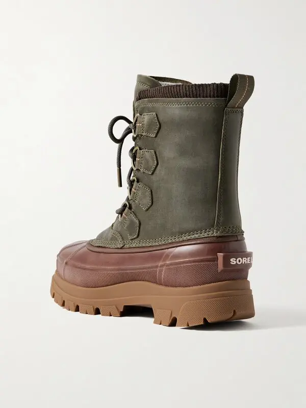 Sorel Barbour X Caribou Horizon™ Leather And Gore-tex Lace-up Boots - Green