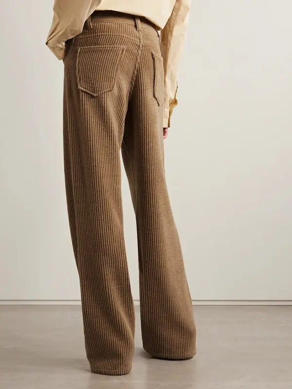 THE ROW Clair Corduroy Wool Blend Wide-leg Pants - Brown