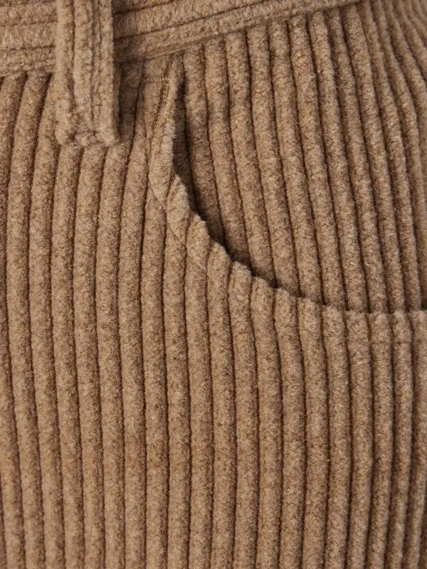 THE ROW Clair Corduroy Wool Blend Wide-leg Pants - Brown