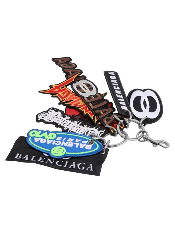 Balenciaga Keychain With Patches In Multicolour - 23% Off