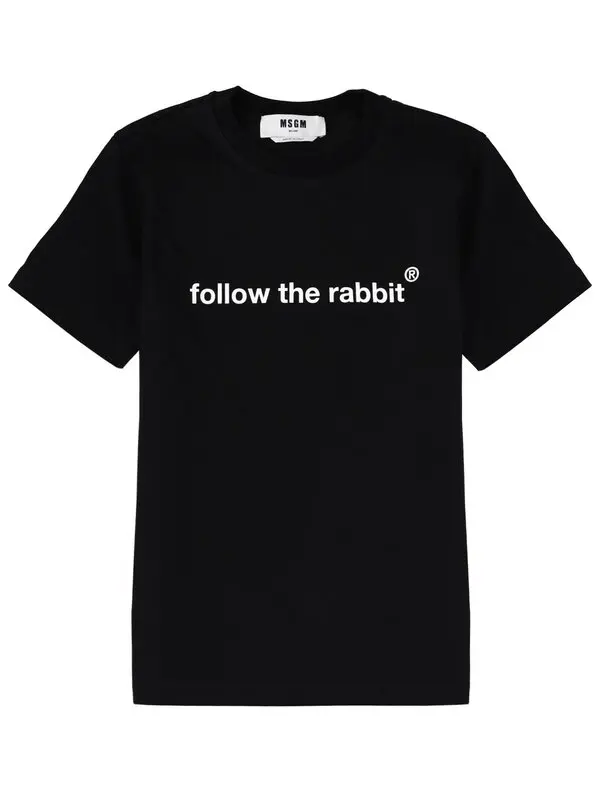 MSGM Follow The Rabbit" T-shirt - Black