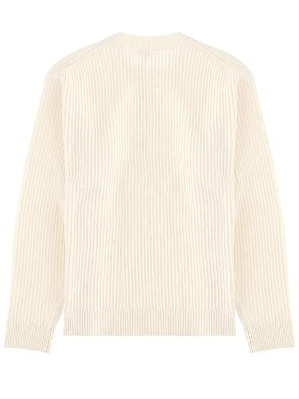 Maison Kitsuné Ribbed Knit Sweater With Fox Patch