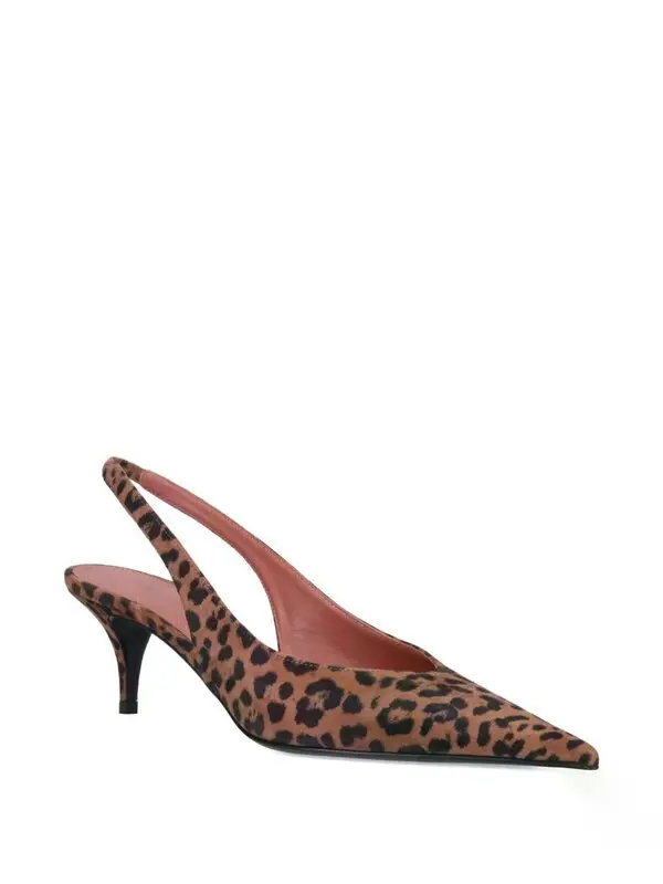 Amina Muaddi 55mm Anok Slingback Pumps - Brown