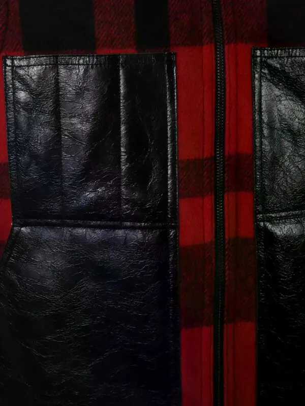 Junya Watanabe Panelled Mackinaw Gilet - Red