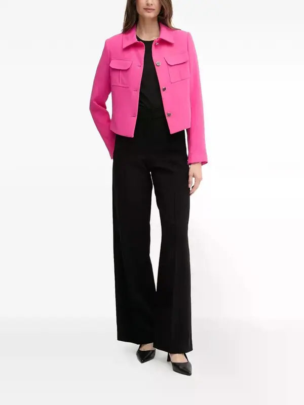 Dkny Button Jacket With Flap-pockets