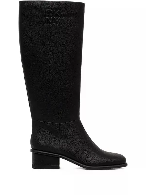 Dkny Embossed-logo Knee-high Boots