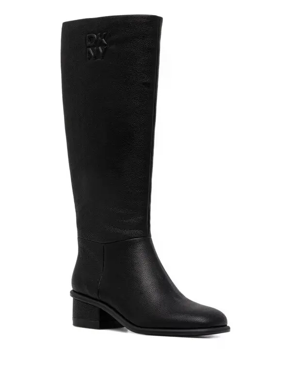 Dkny Embossed-logo Knee-high Boots