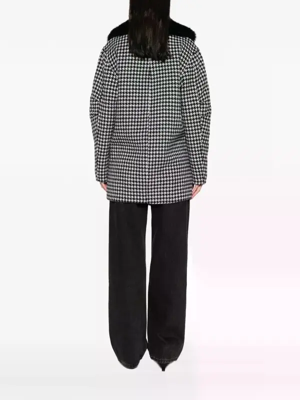 AVA ADORE Houndstooth Faux Fur Coat