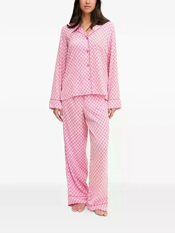 Dkny Logo Print Pajama Set - Pink