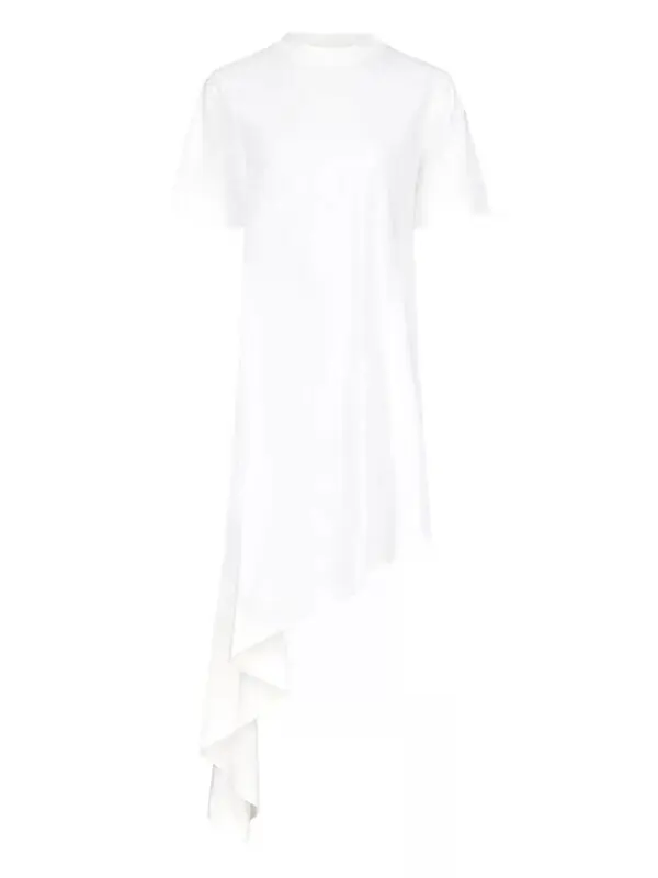 Loulou De Saison Igari Asymmetric Pleated T-shirt Dress - White