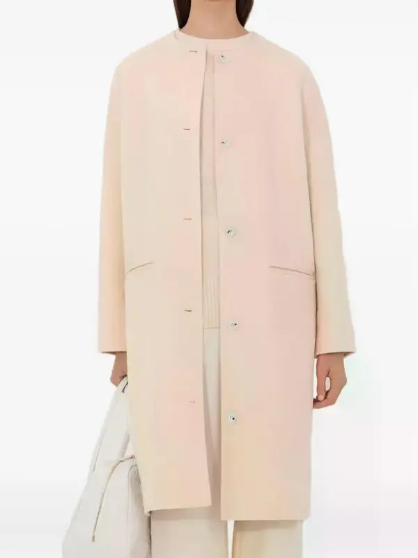Loulou De Saison Kerry Collarless Coat - Neutrals