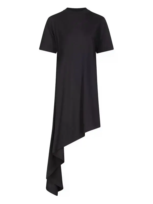 Loulou De Saison Crew-neck Asymmetrical Dress - Black