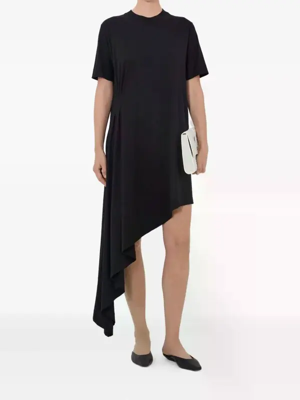 Loulou De Saison Crew-neck Asymmetrical Dress - Black