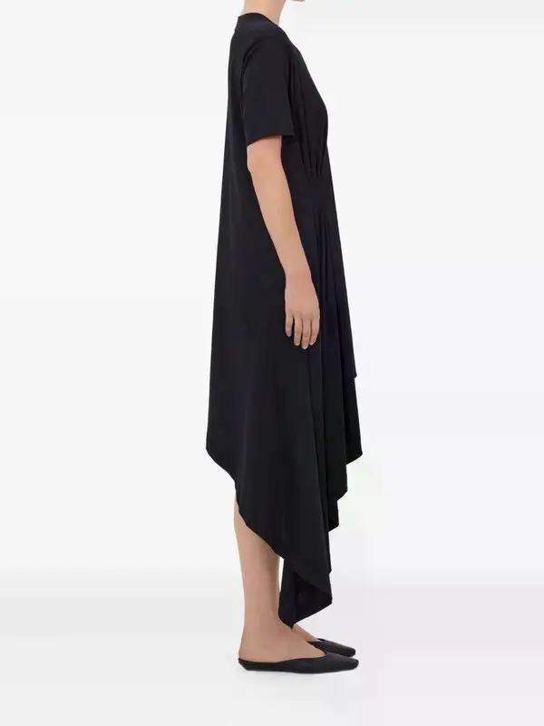 Loulou De Saison Crew-neck Asymmetrical Dress - Black