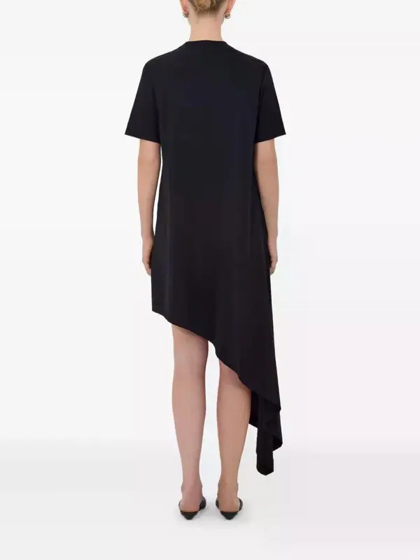 Loulou De Saison Crew-neck Asymmetrical Dress - Black
