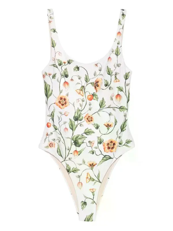 Agua Bendita Gema Uchuva Floral Swimsuit - Neutrals