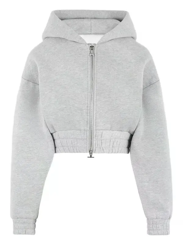 Manière De Voir Cropped Zip Through Hoodie - Grey