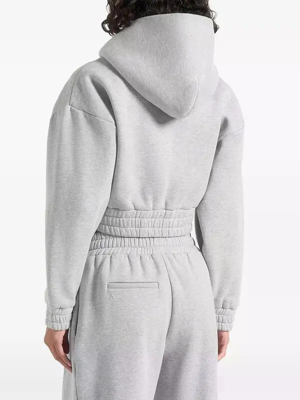 Manière De Voir Cropped Zip Through Hoodie - Grey