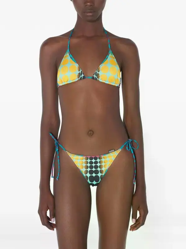 JEAN PAUL GAULTIER Printed Tie Bikini Set - Yellow