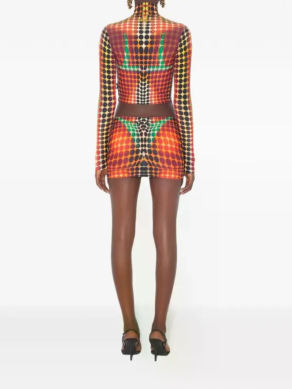 JEAN PAUL GAULTIER High-neck Zip-up Top - Brown