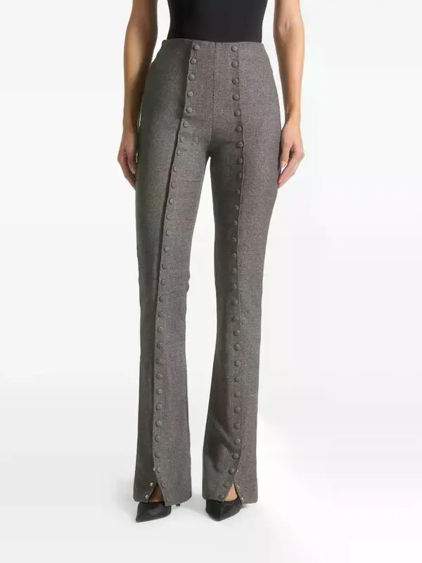 Manière De Voir Maniere De Voir Tailored Button Detail Flared Trousers - Grey