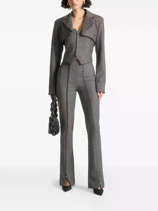 Manière De Voir Maniere De Voir Tailored Button Detail Flared Trousers - Grey