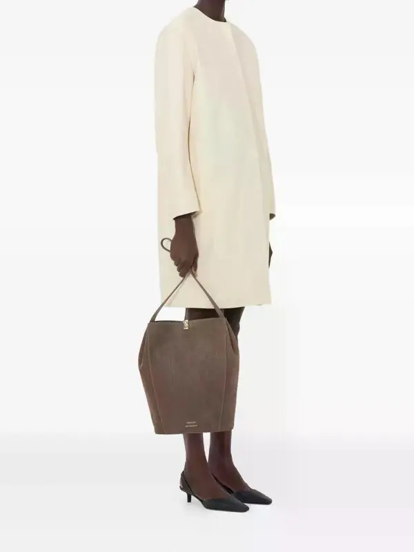 Loulou De Saison Single-breasted Collarless Coat - Neutrals