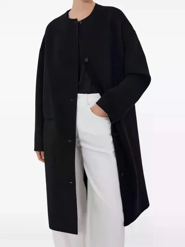 Loulou De Saison Kerry Collarless Coat - Black