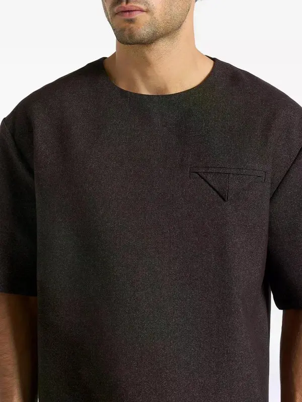 Manière De Voir Leon In Dark Boxy-cropped Hatched T-shirt