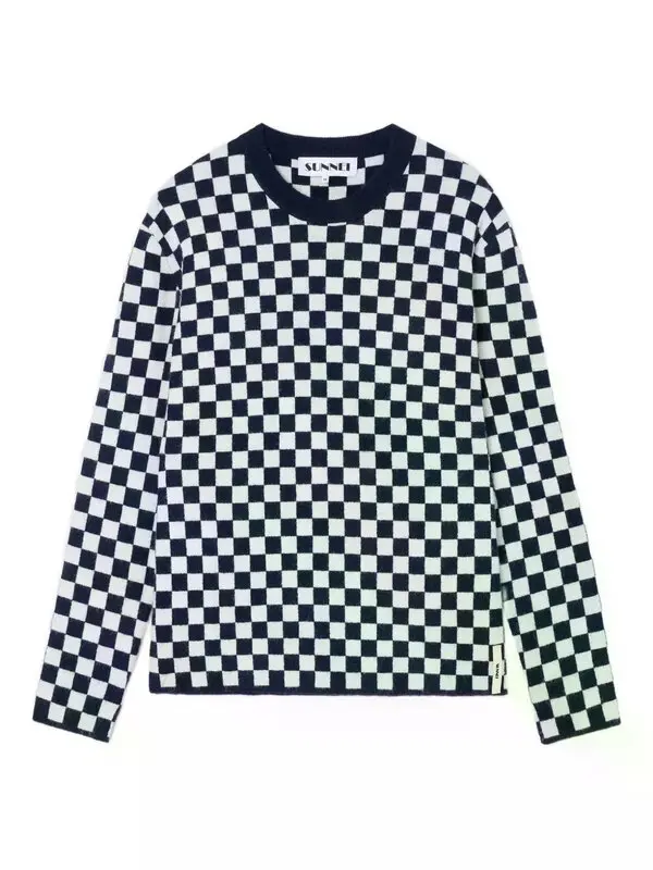 Sunnei Checkerboard-pattern Knit Sweater