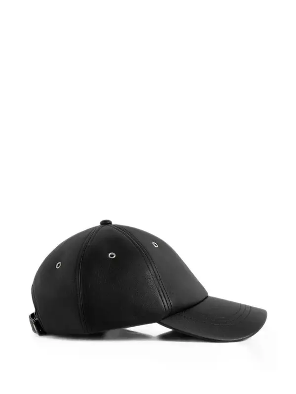 Manière De Voir Vegan Leather Baseball Cap - Black