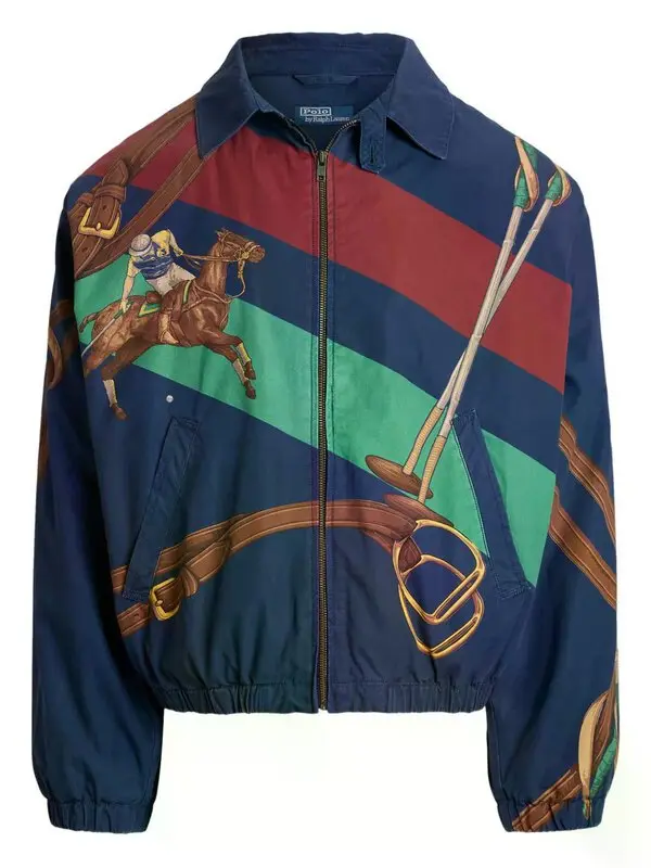 Ralph Lauren Equestrian-print Bomber Jacket - Blue