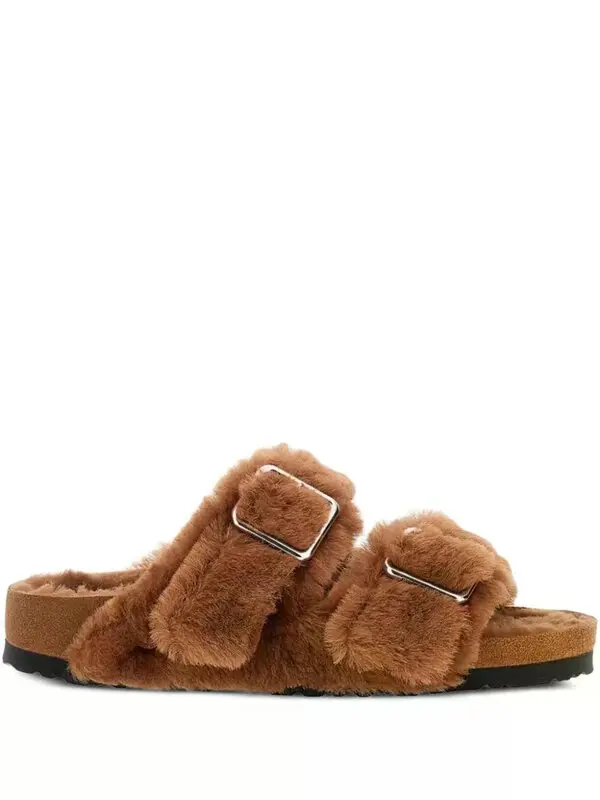 BIRKENSTOCK 1774 Arizona Shearling Sandals - Brown