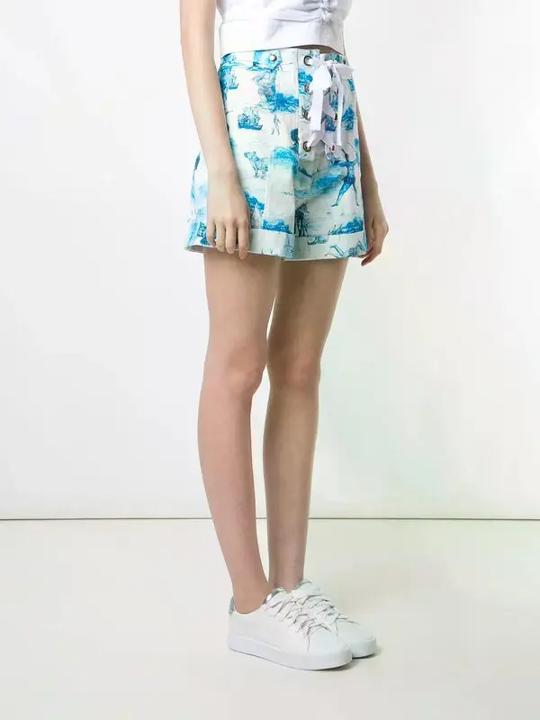 Isolda High-waist Printed Shorts