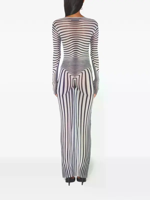 JEAN PAUL GAULTIER Morphing Stripes Maxi Dress - White
