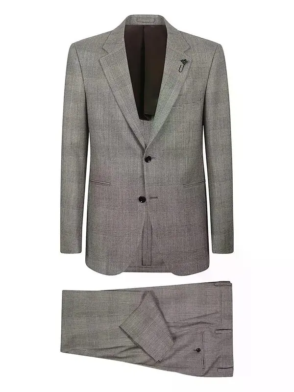 LARDINI Checked-pattern Single-breated Suit