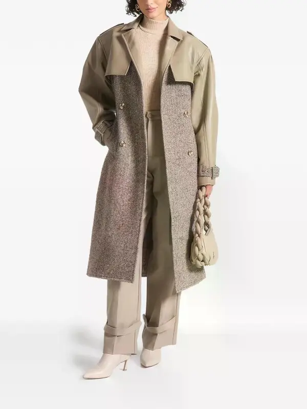 Manière De Voir Carina Herringbone-pattern Trench Coat