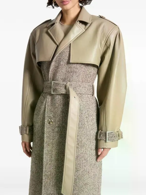 Manière De Voir Carina Herringbone-pattern Trench Coat