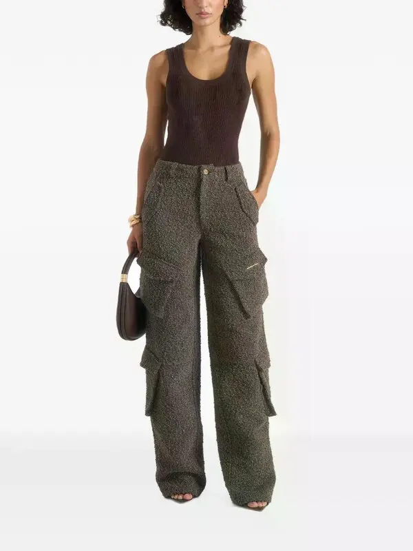 Manière De Voir High Waisted Boucle Cargo Pants