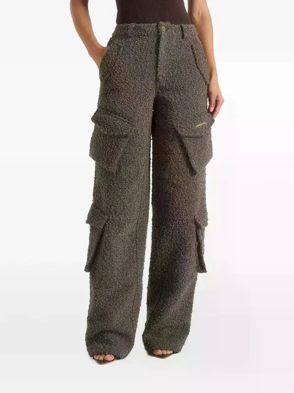 Manière De Voir High Waisted Boucle Cargo Pants