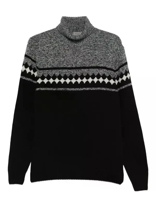 FERRANTE Patterned Roll-neck Sweater