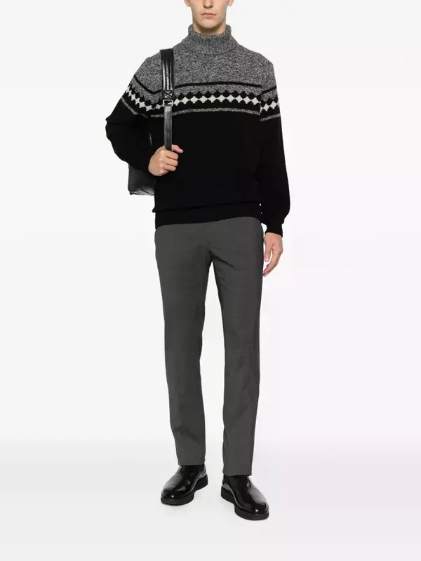 FERRANTE Patterned Roll-neck Sweater